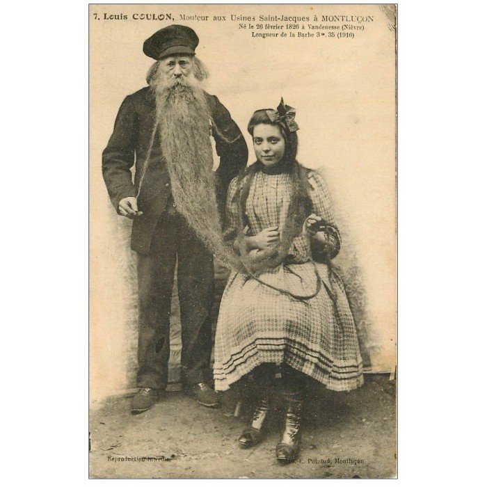 03 MONTLUCON. La barbe de Louis Coulon mouleur et jeune Femme