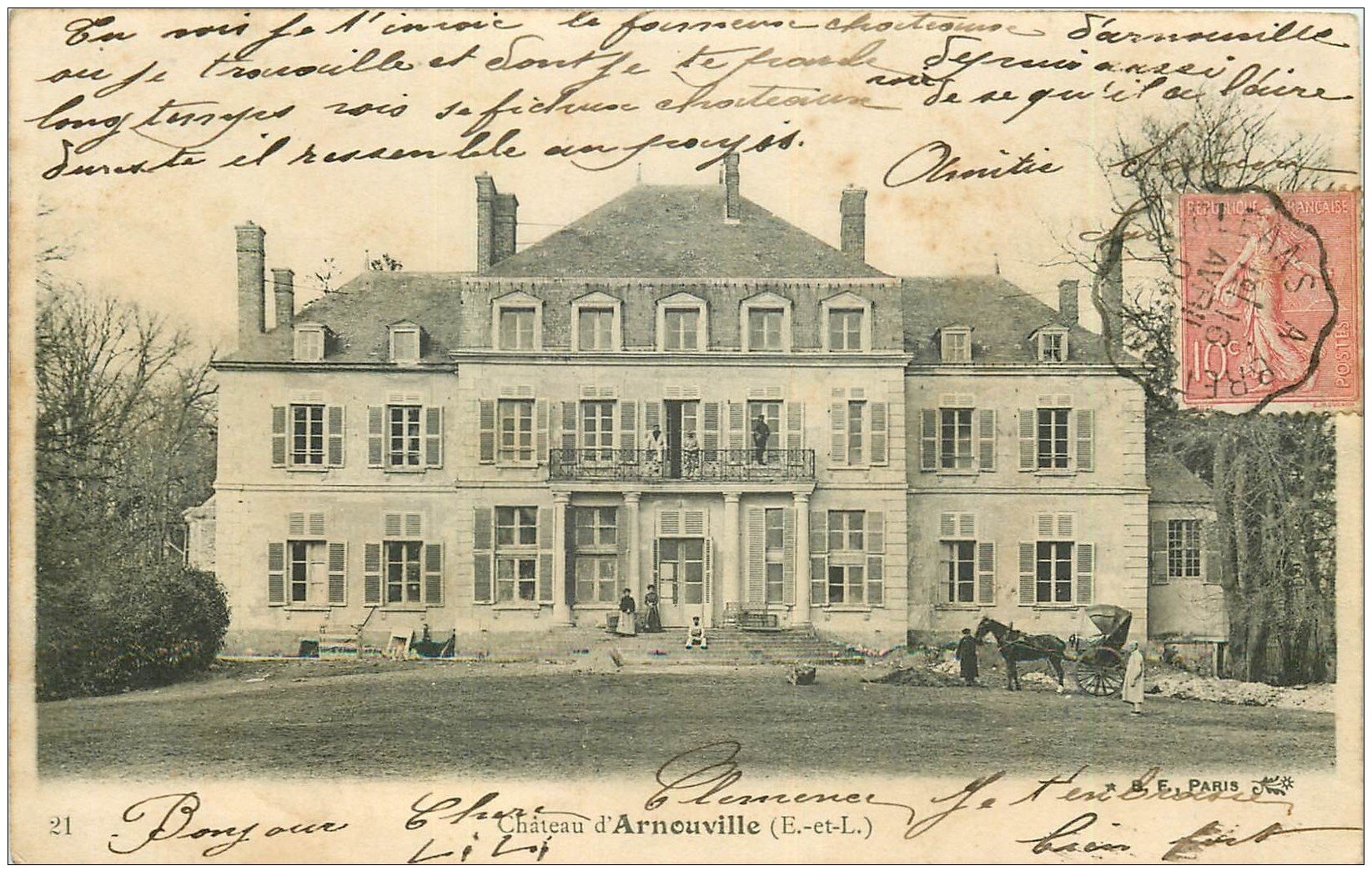 28 CHATEAU D'ARNOUVILLE 1904 animation
