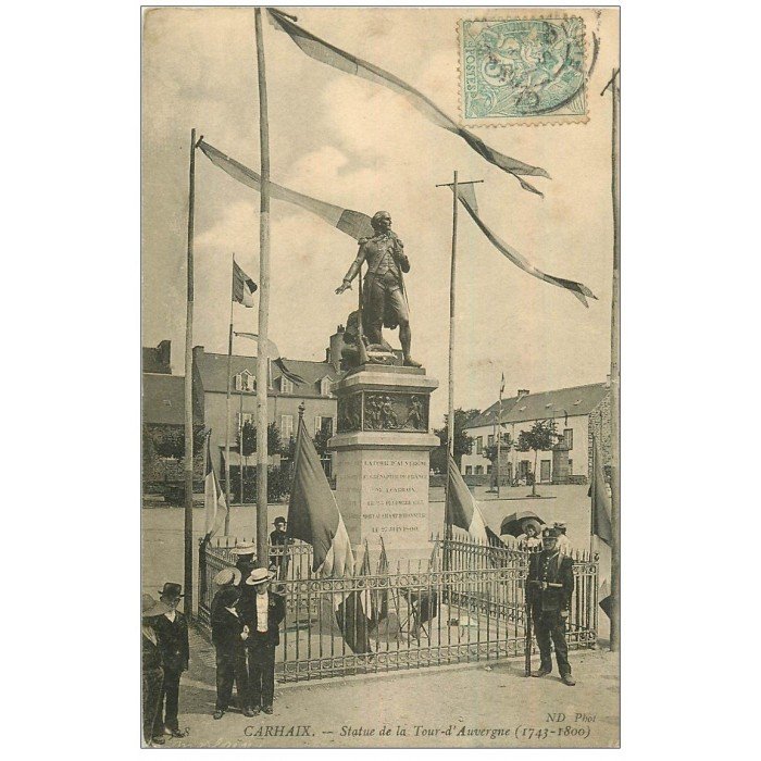 29 CARHAIX. Statue Tour d'Auvergne 1906