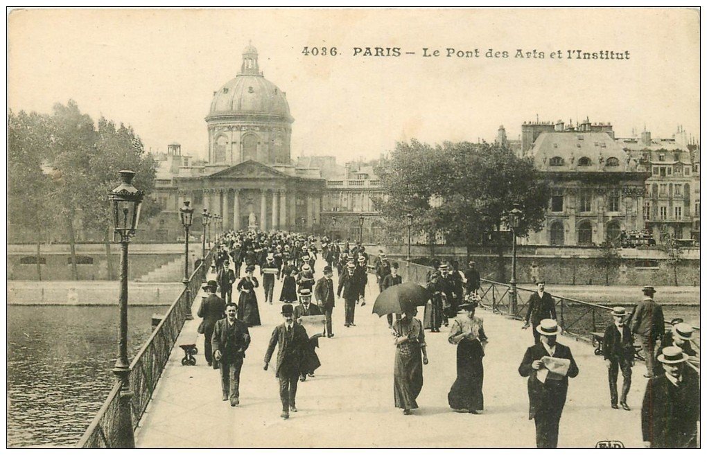 PARIS 07. Le Pont des Arts et l'Institut 1915