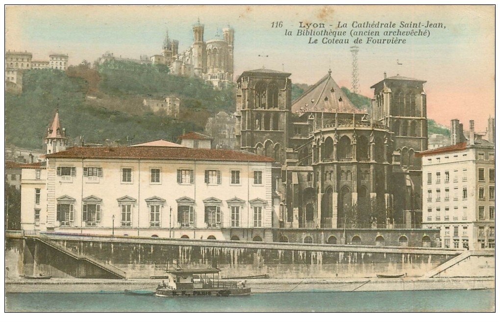 69 LYON. Cathédrale et Bibliothèque 1917