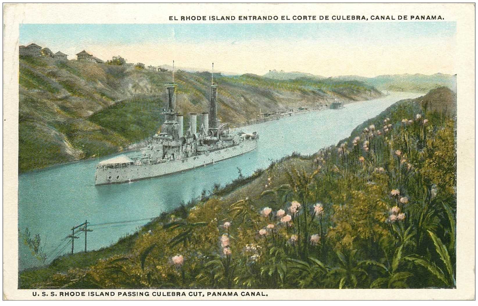 PANAMA CANAL. El Rhode Island entrado el Corte de Culebra