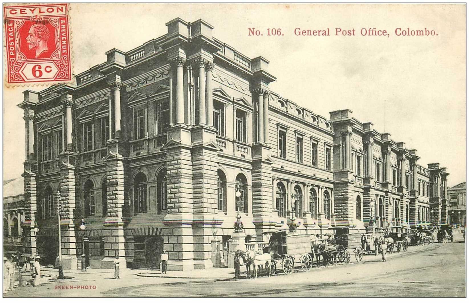 SRI LANKA. Colombo. General Post Office vers 1908...