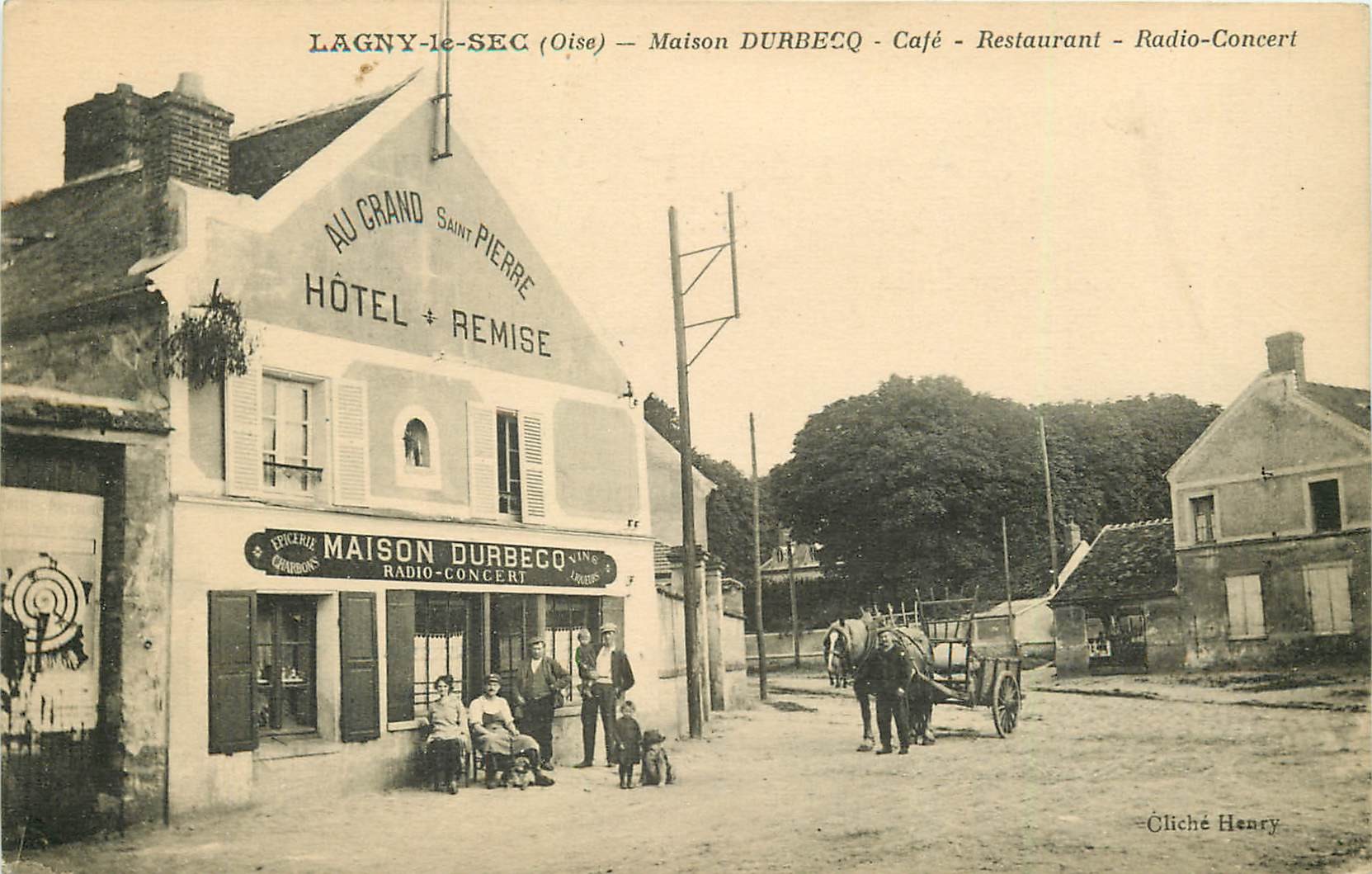 60 LAGNY-LE-SEC. Café Restaurant Durbecq "Au Gand Saint-Pierre" Radio ...