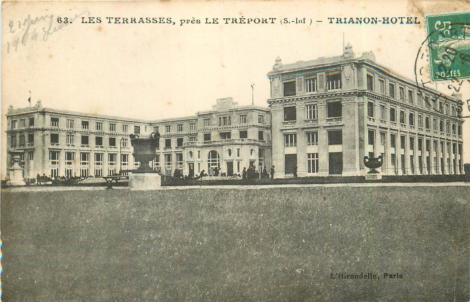 76 LE TREPORT LES TERRASSES. Trianon Hôtel 1914